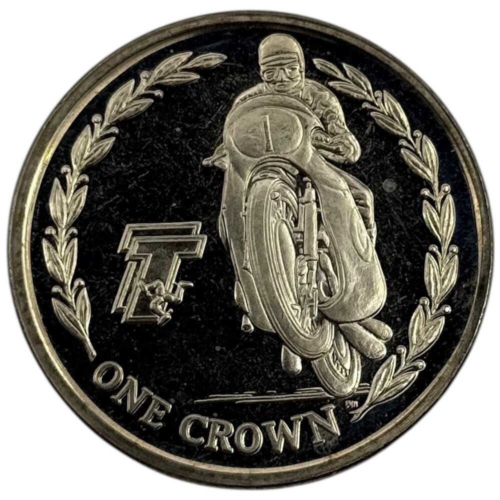 Остров Мэн 1 крона 2005 г. (Мотогонки "Tourist Trophy" - Джакомо Агостини) (CN)