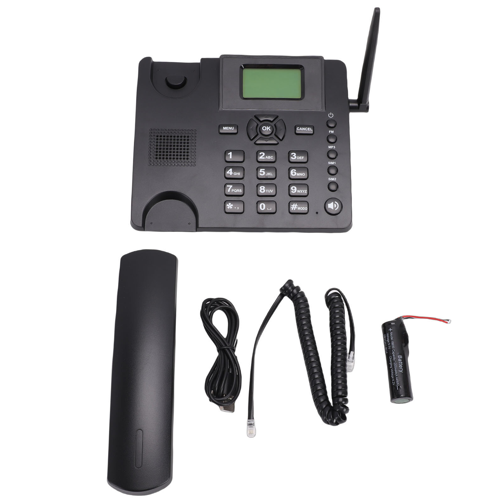 Беспроводной GSM настольный телефон, четырехдиапазонный, с двумя SIM-картами, поддержкой 2G, беспроводной, с антенной, радио и будильником, для дома, колл-центра, компании, отеля.