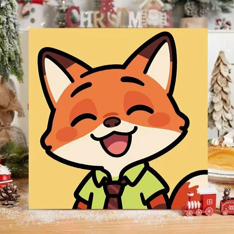 Картина по номерам на холсте с подрамником 20х20 "Зверополис"zootopia