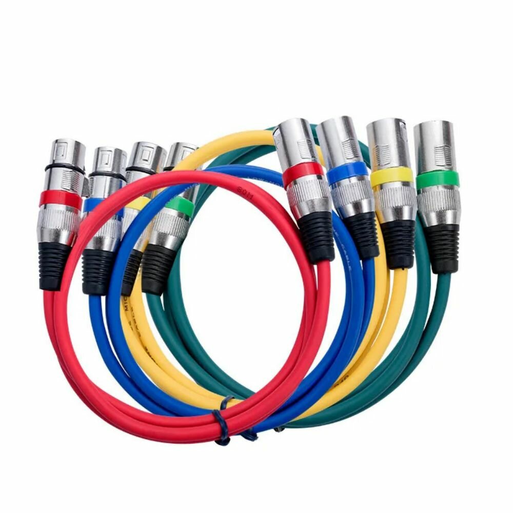 3-контактный аудиокабель для микшера XLR AUX, экранированный, с защитой от помех, 100/180 см, штекер XLR — гнездо, микрофонный AUX-кабель