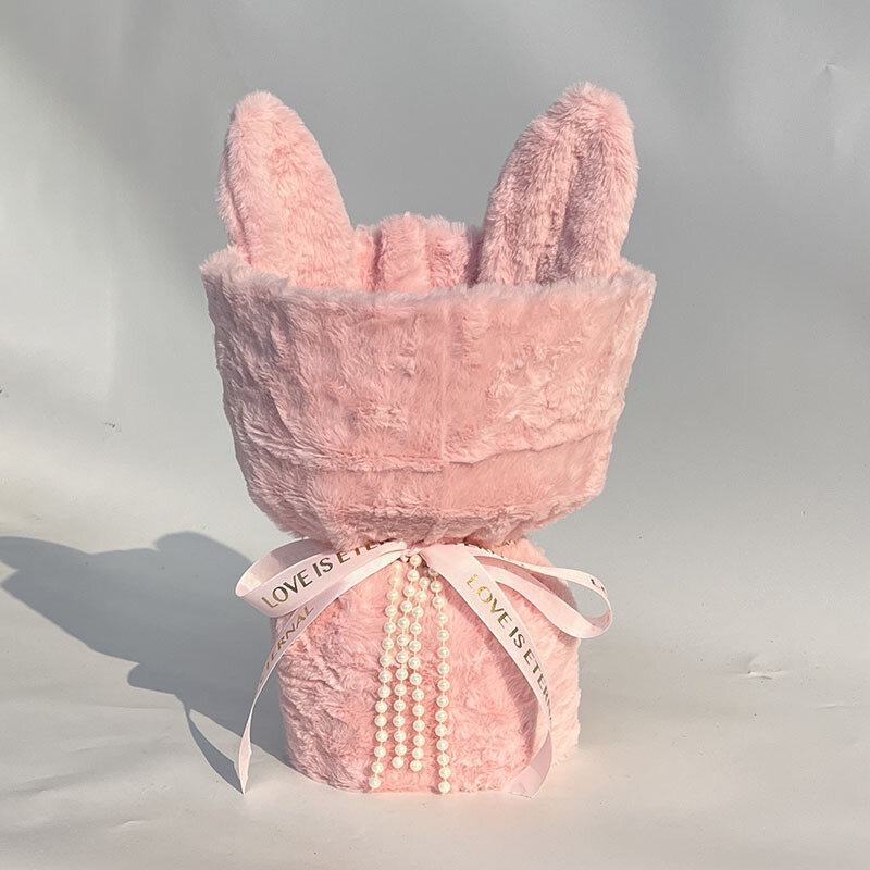 Упаковка для букета цветов в форме маленького кролика, полуготовый продукт, набор материалов для упаковки цветов, не требуется упаковка, вставьте цветы напрямую, полный набор