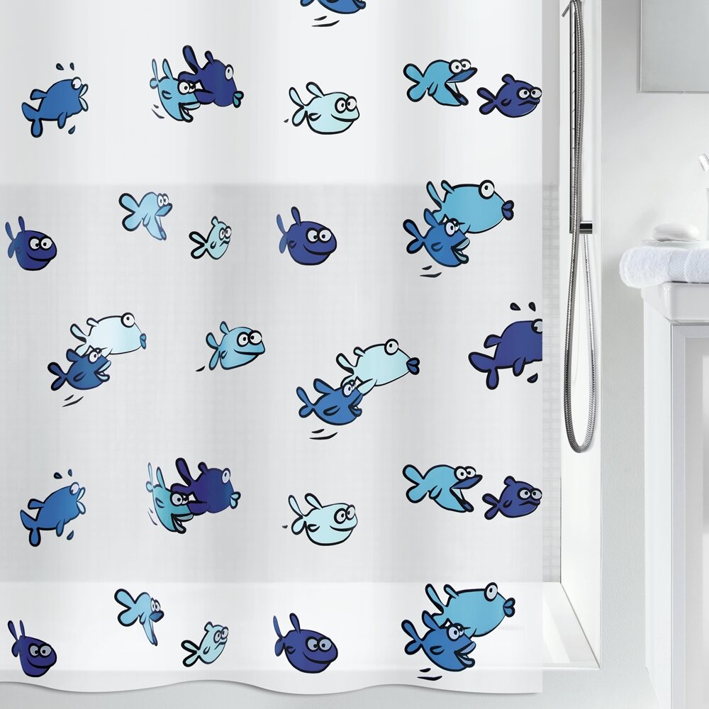 Штора для ванной Spirella Hugo, 180x200см, полиэтилен, сине-голубой 1001951