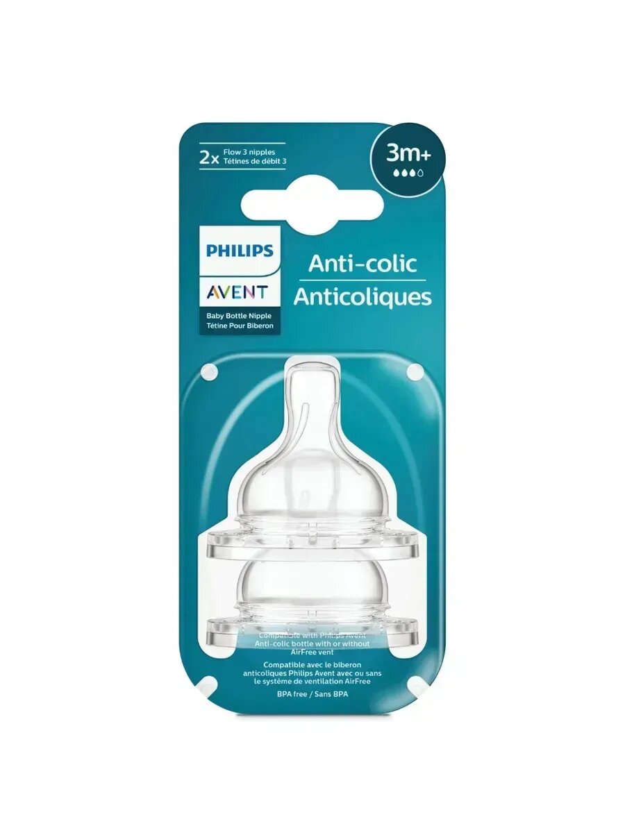 Philips avent Соска средний anti-colic 3+ 2 шт
