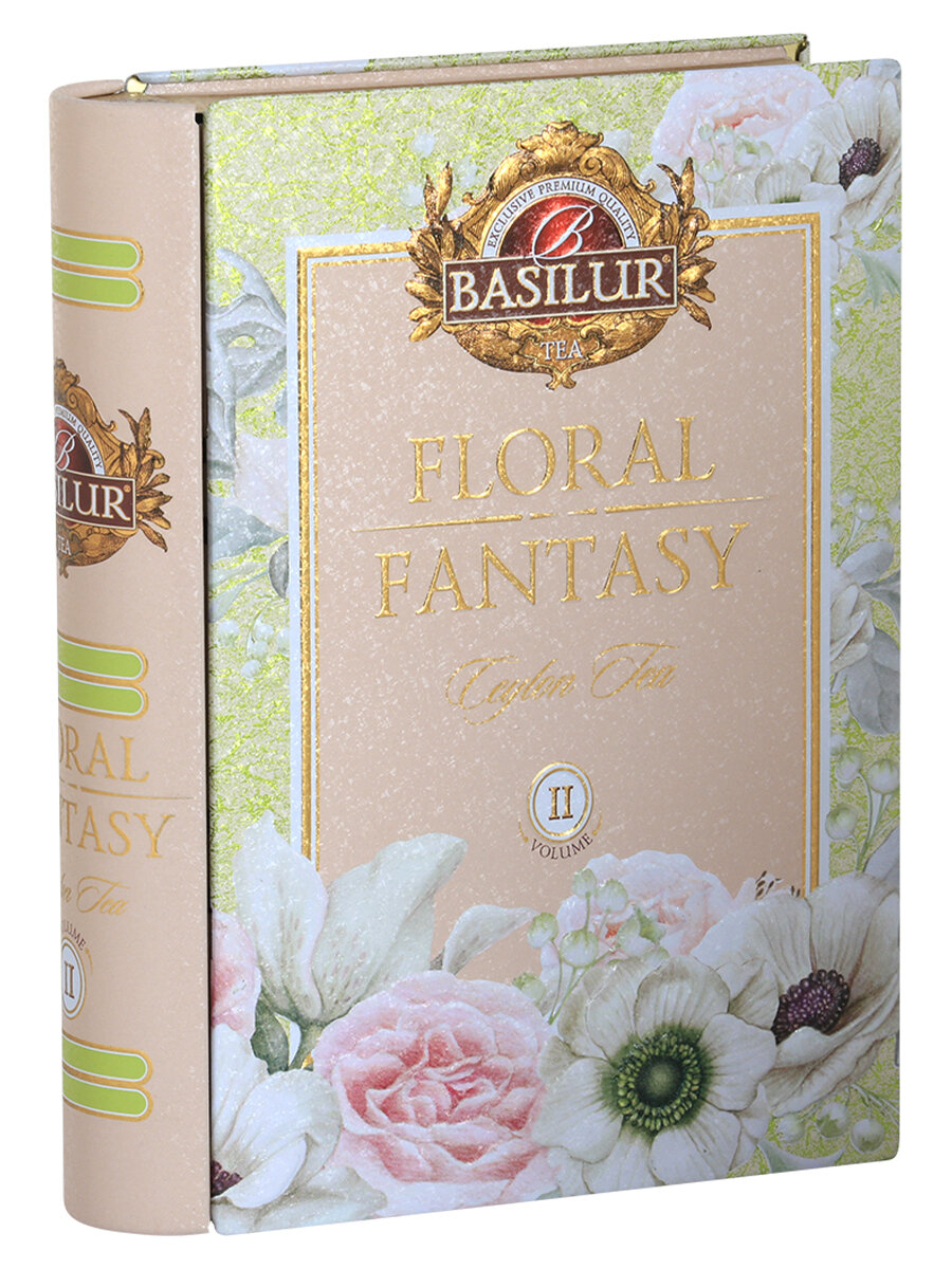 Подарочный чай Basilur Tea "Цветочная Фантазия Том II", чёрный, листовой, в жестяной банке, 100г