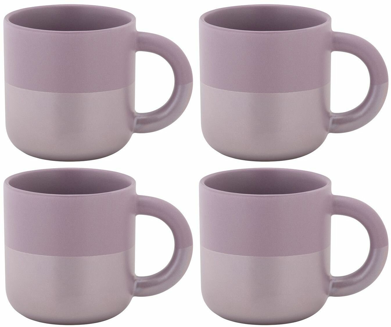 Набор из 4 кружек Maxwell & Williams Горизонт 350 мл, фарфор, чашки для чая и кофе 4 шт