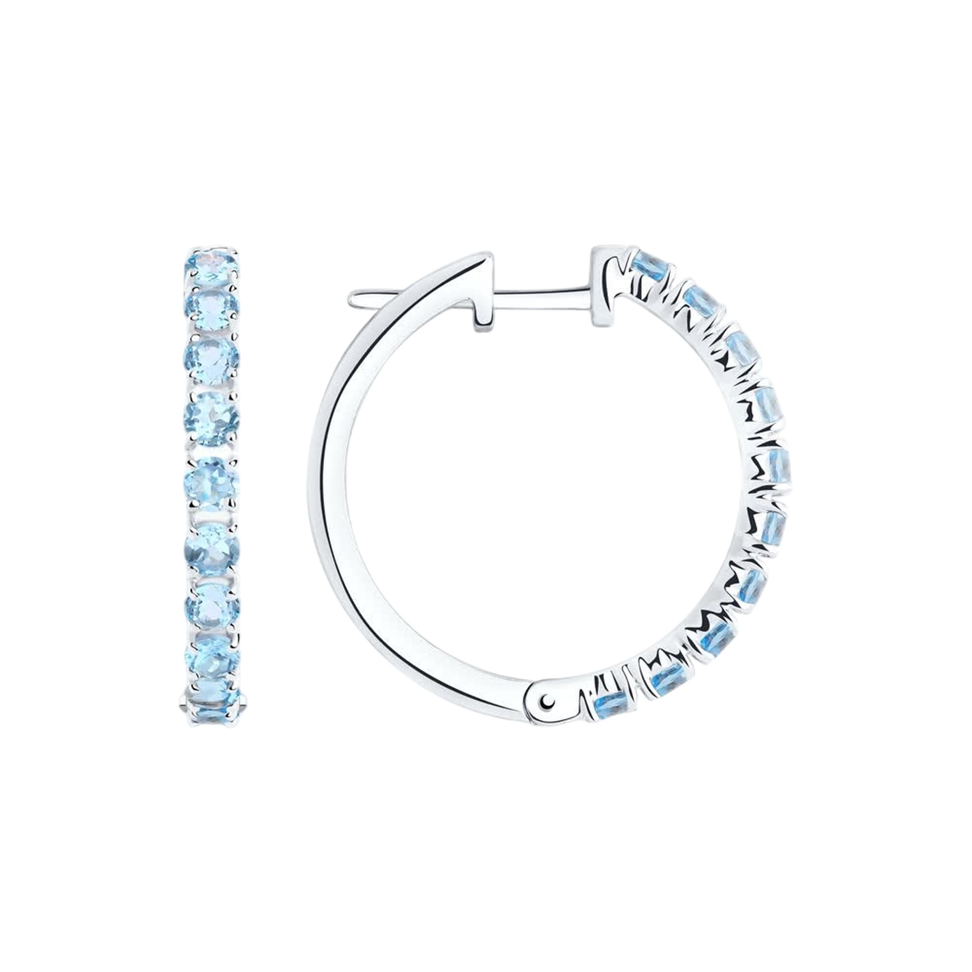 Серьги, серебро, 925 проба, серебрение, топаз