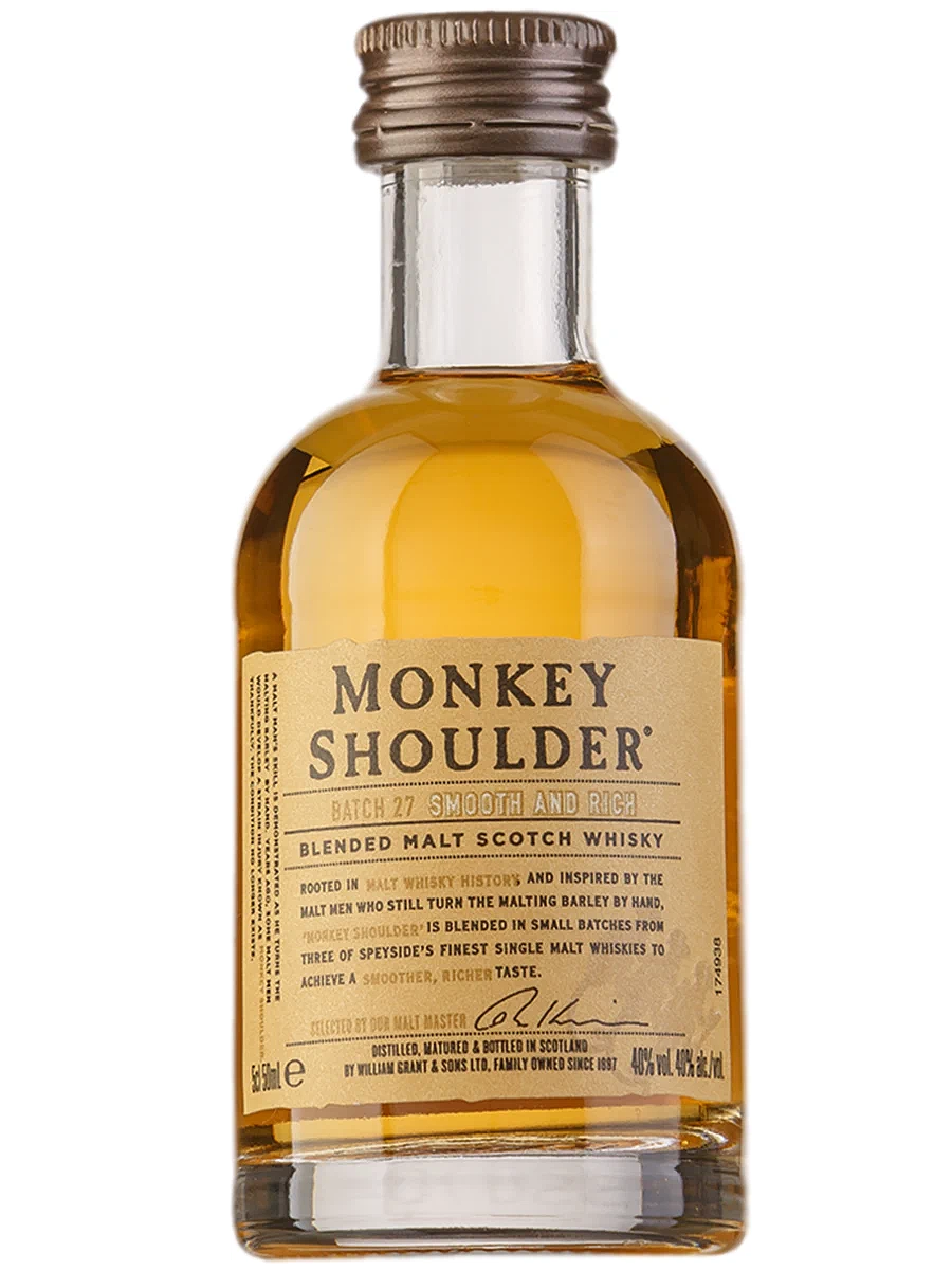 Виски "Monkey Shoulder", купажированный, 0,05 л, 40%, Шотландия