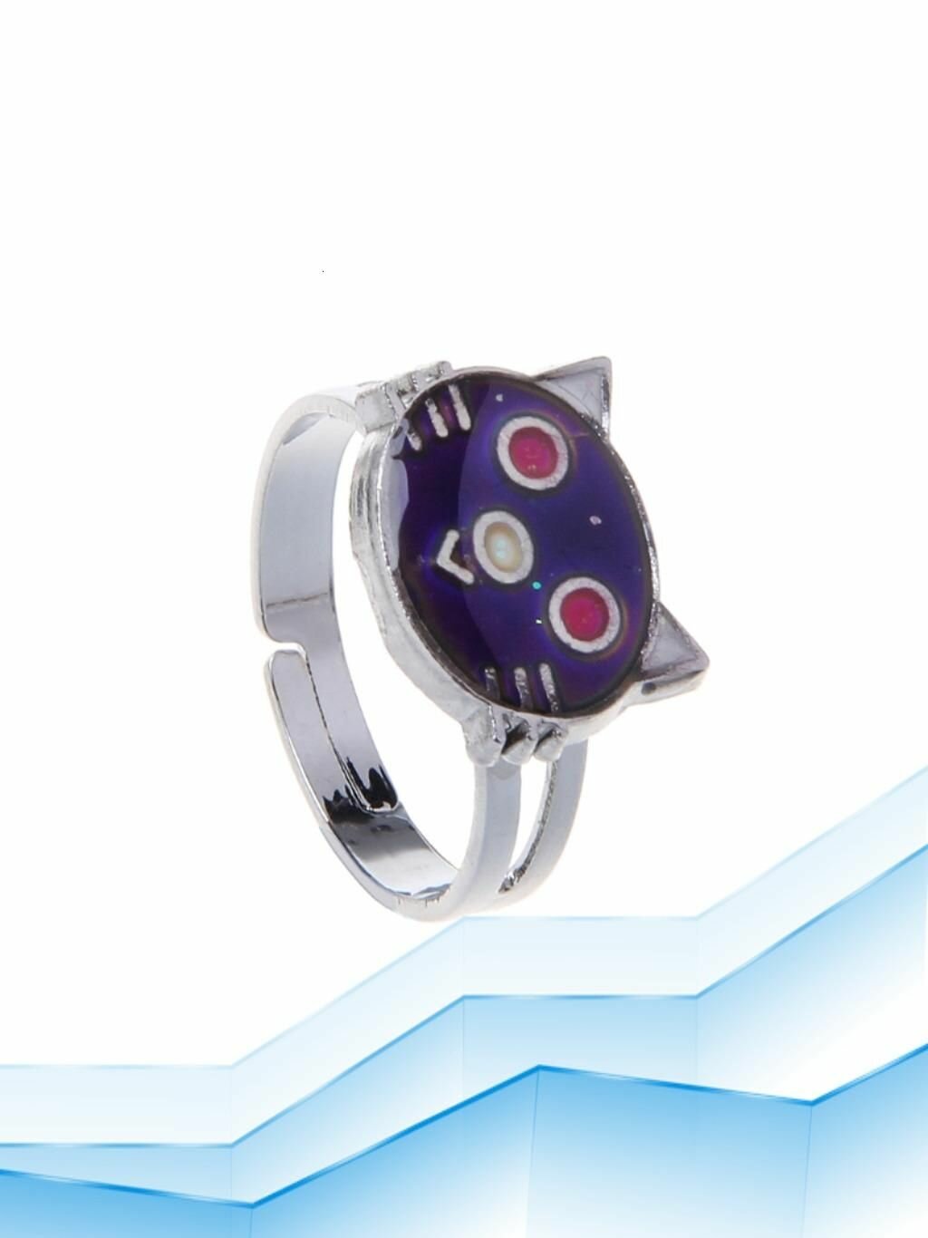 Кольцо с котенком, меняющее цвет в зависимости от настроения и температуры