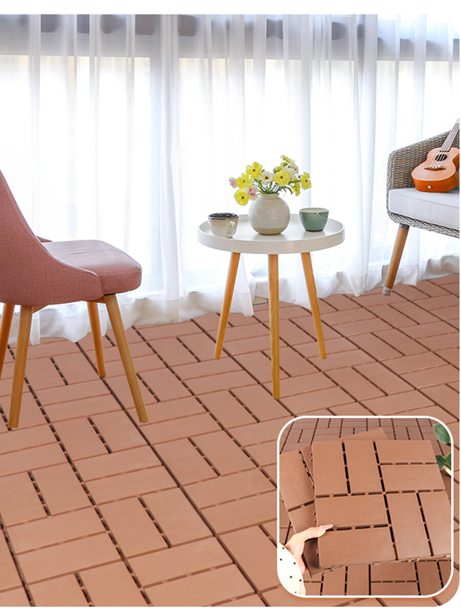 Палубная доска, модульная, для пола, дорожек, балконов, 300x300x20 мм, 11 шт