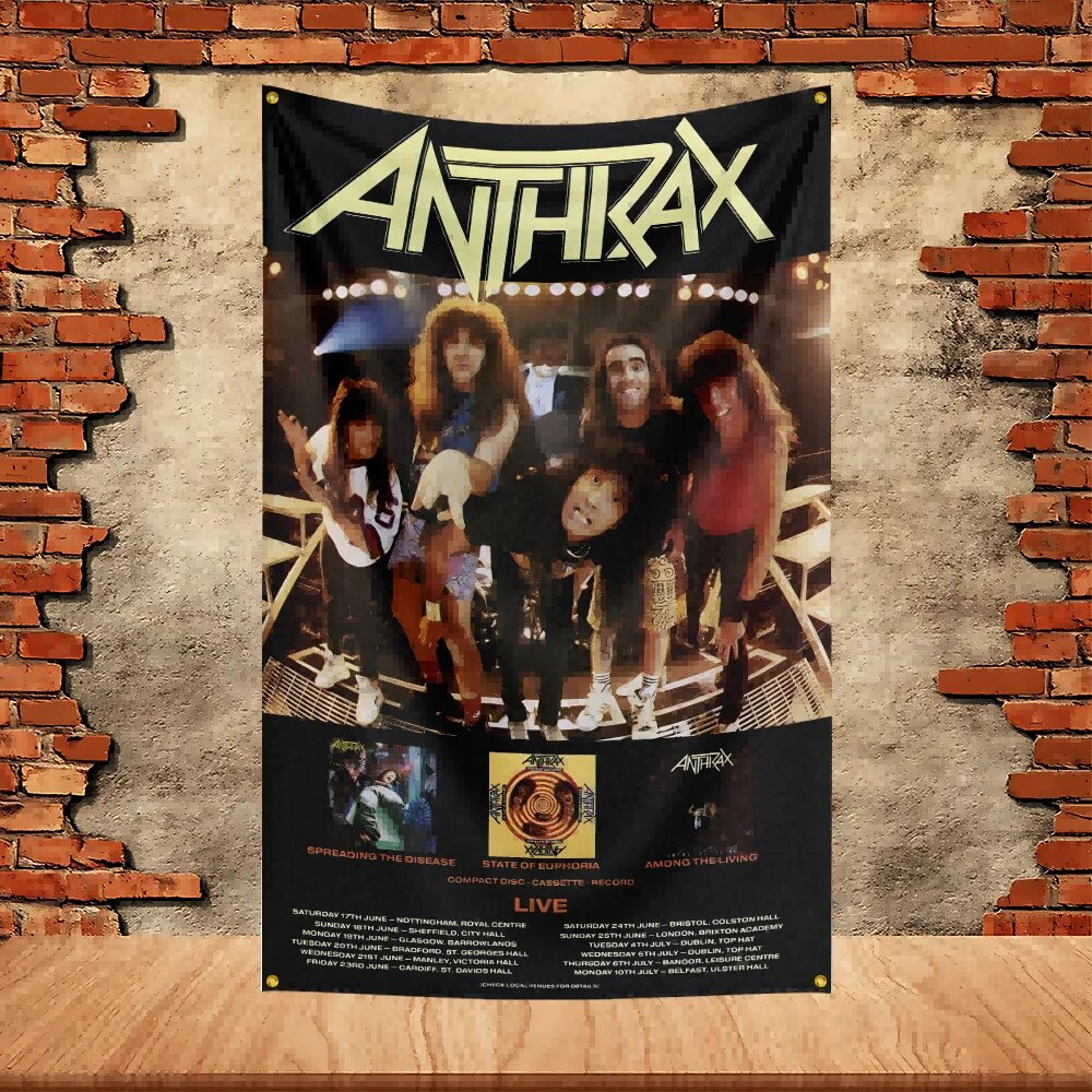 90X150ft антракс-группа для вечеринки, флаг с полиэстеровым принтом, баннер, гобелен для украшения сада, гаража, концертный флаг