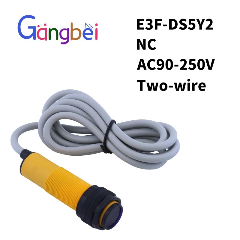 Фотоэлектрический датчик E3F-DS5C4/B2/P1/P2/Y1, Y2/N12/P12, 5 см, NPN, открытая тройная линия постоянного тока M18