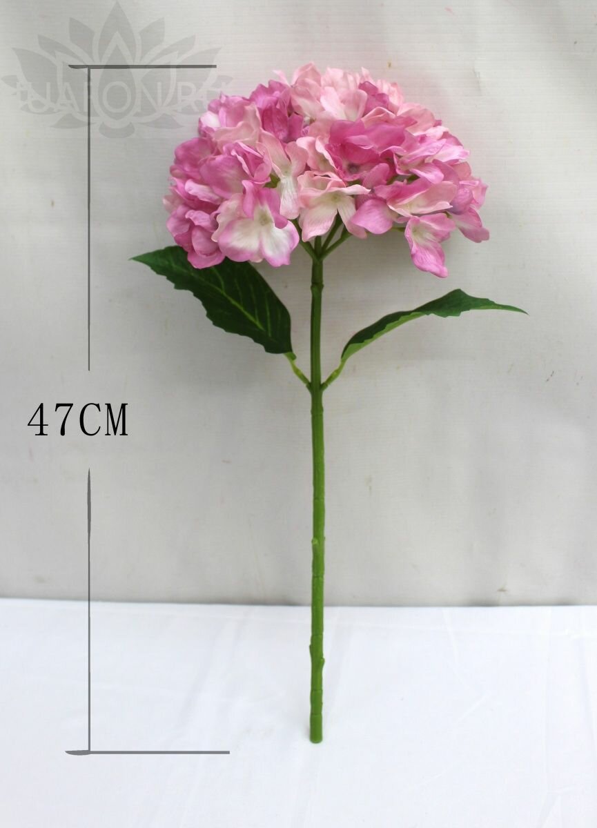 Искусственные цветы премиум Real Touch для декора и интерьера Гортензия розовая силиконовая латекс 47 см