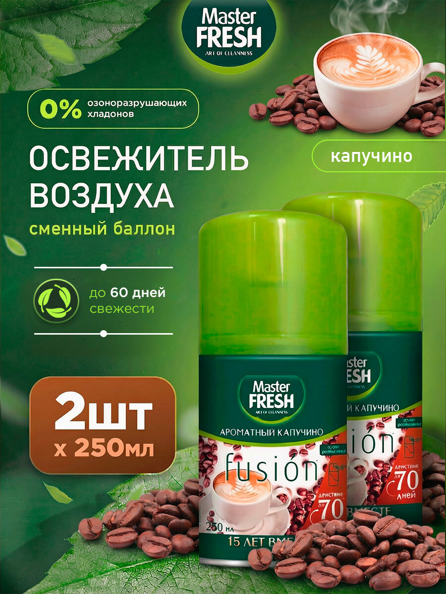 Освежитель воздуха набор Master Fresh Ароматный капучино 250мл*2шт