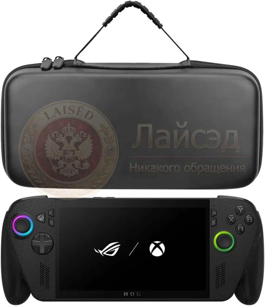 Жесткий кейс для ROG Ally X, ударопрочный и противоскользящий чехол из EVA с большим отделением для игровой консоли ROG Ally X и аксессуаров.