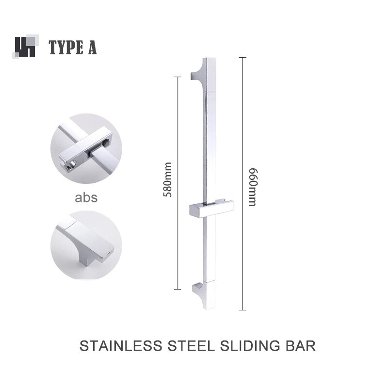 Раздвижная штанга для душа Bonderis, серебристый хром, A Slide Bar Only
