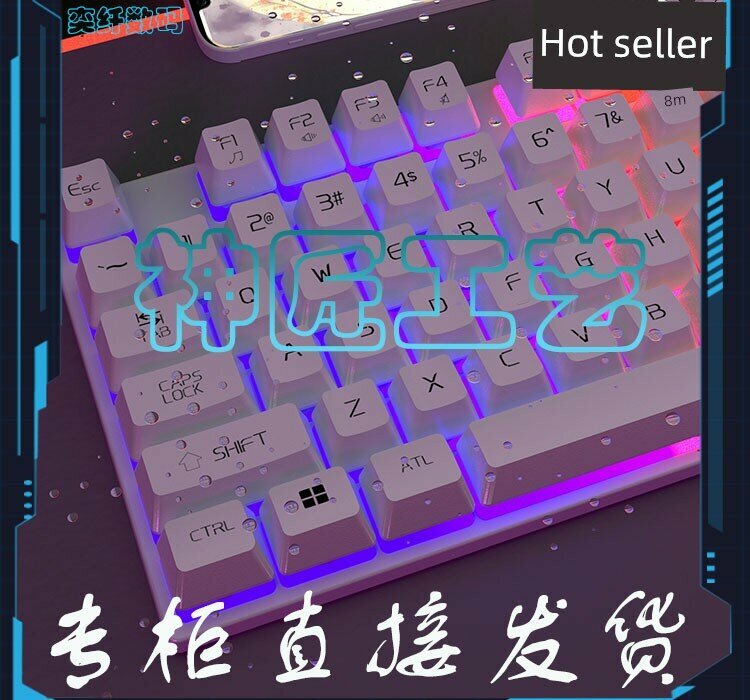 High-Quality, Dazzling Steampunk Mechanical Keyboard with a Retro 104-Key Wired Design, Suitable for Gaming, Office