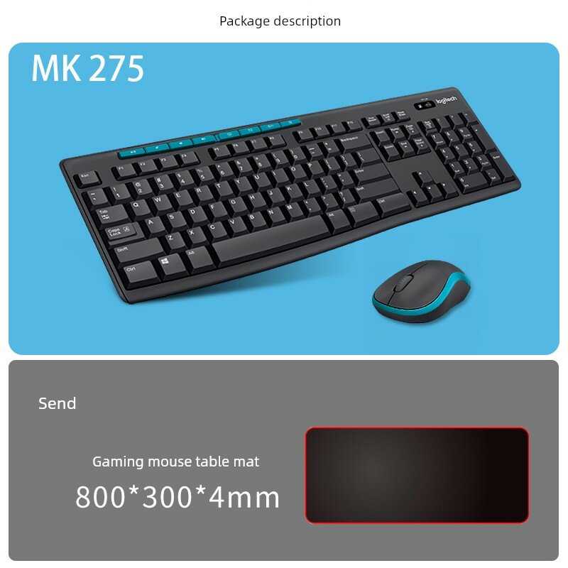 Беспроводной комплект клавиатуры и мыши Logitech MK275 для офисной работы, домашнего использования, настольных
