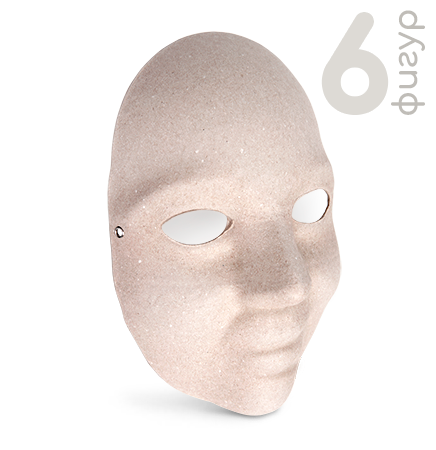 Набор заготовок для декора "Маска L" шар-папье 23x15x7 см, 6 штук