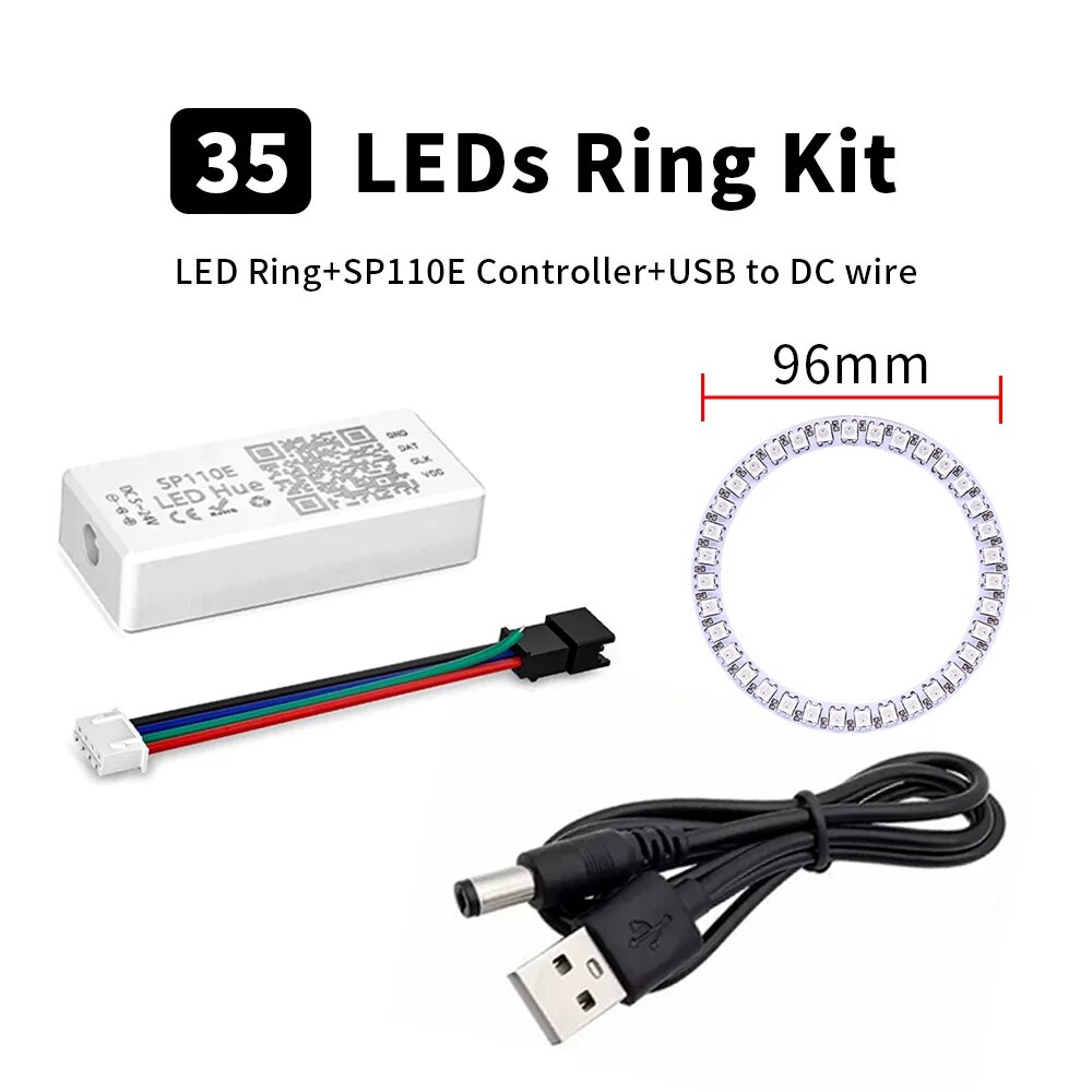 RGB лента WS2812 с контроллером SP110E, USB, 96