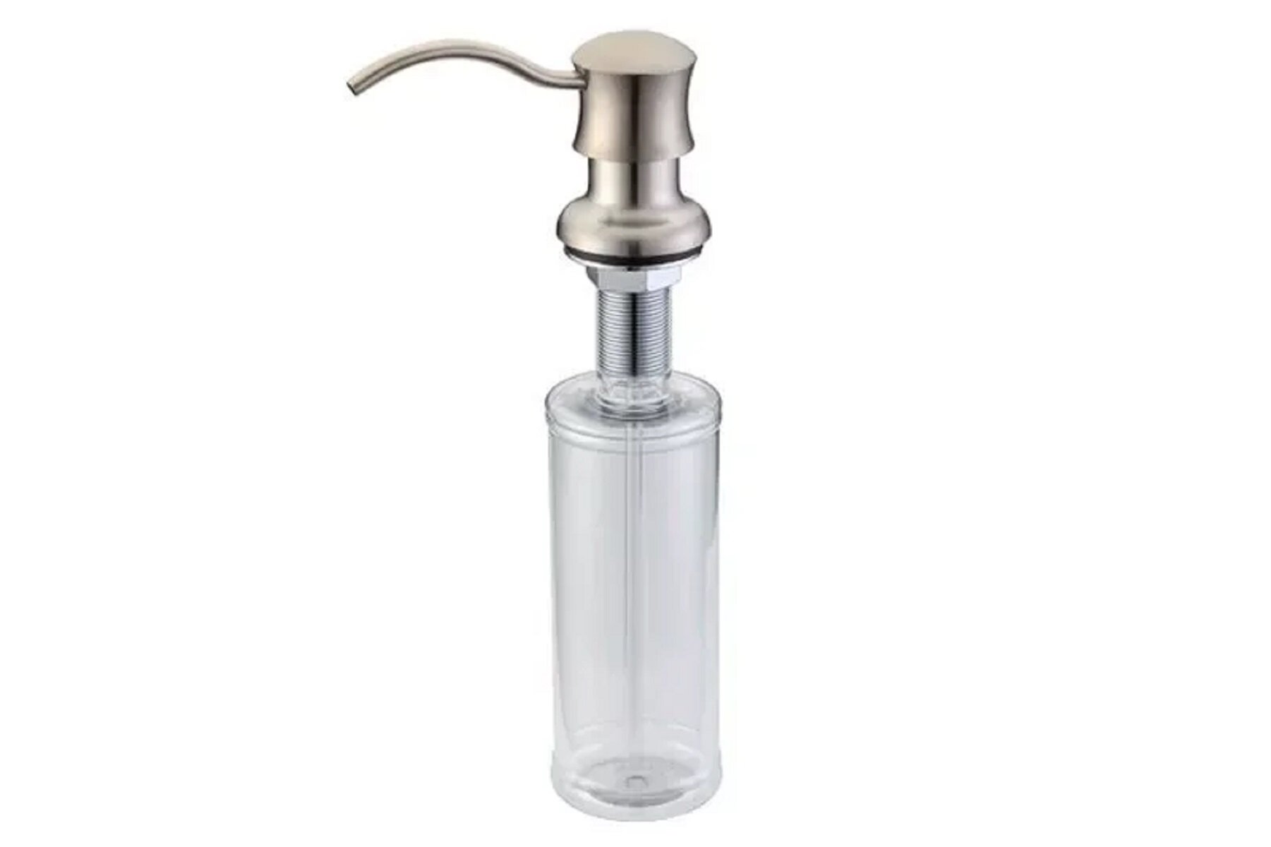 Дозатор жидкого мыла ZorG Sanitary ZR-21 STEEL сатин никель матовый, диспенсер для кухни, комплект с колбой