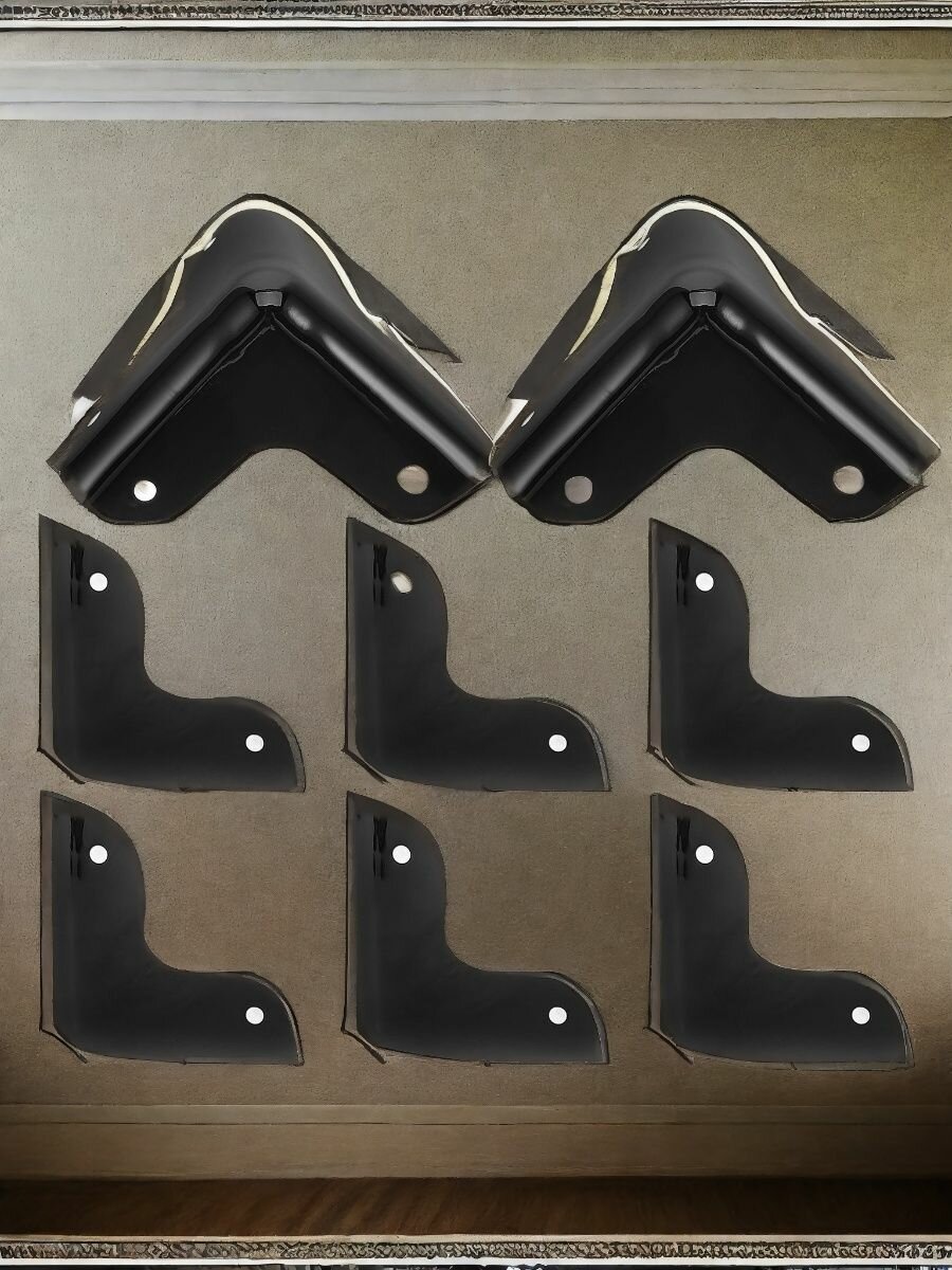 Черные металлические уголки для мебели и колонок из прочного железа, набор из 8 шт