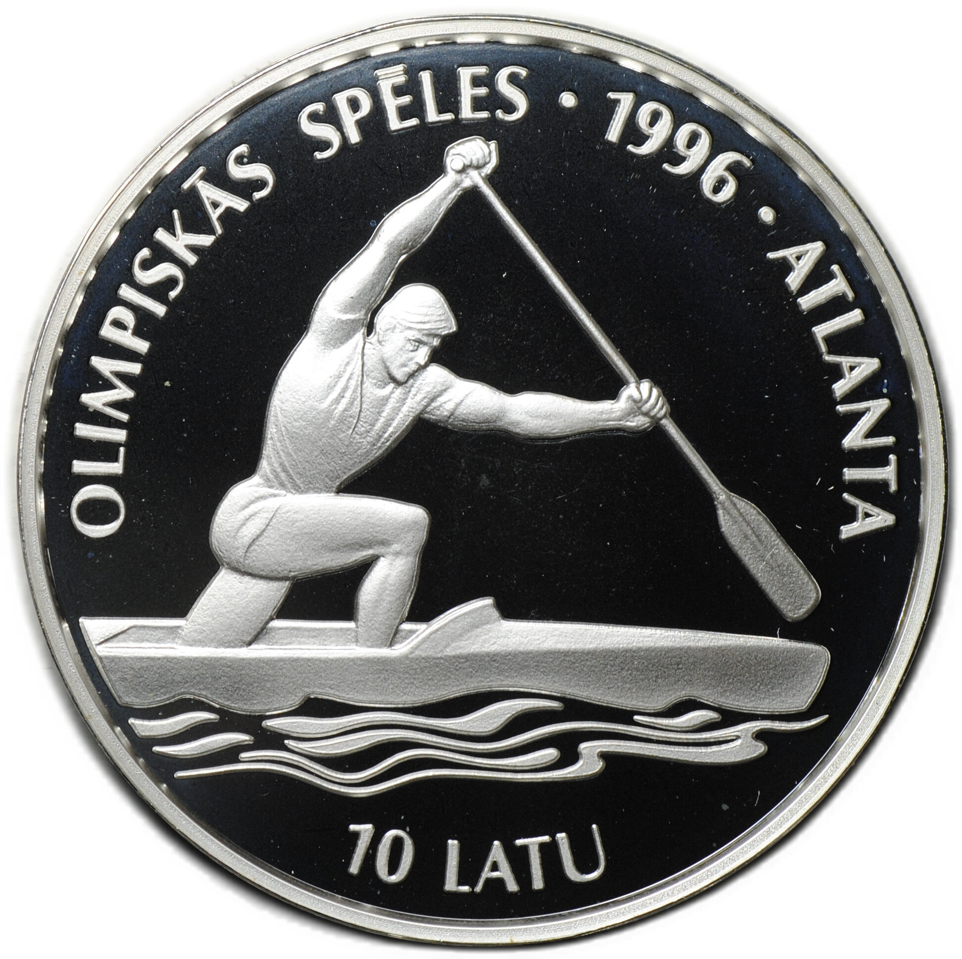 Монета 10 лат 1994 Олимпиада Атланта 1996 Латвия