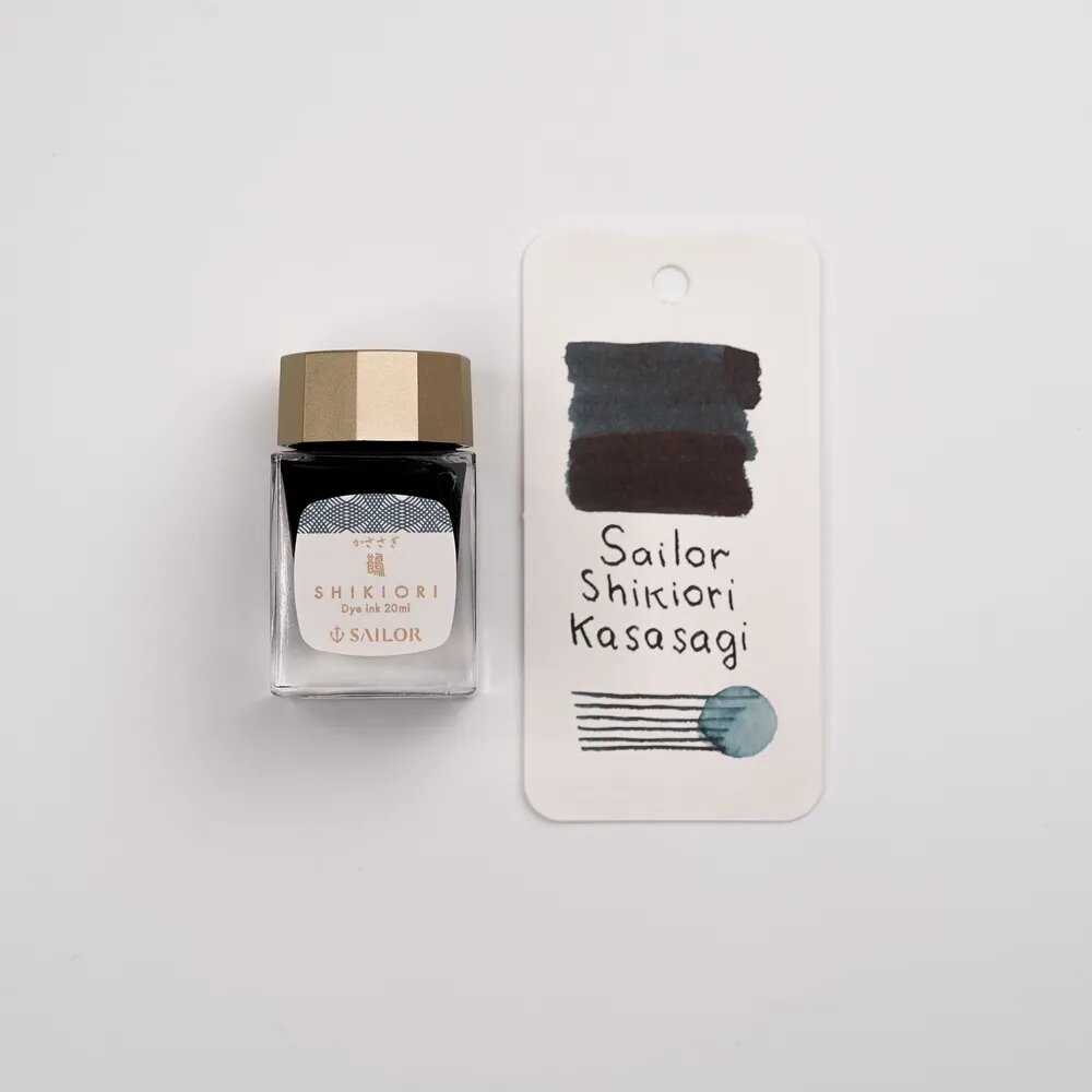 Sailor Shikiori Kasasagi Dye ink 20 ml Чернила для перьевых ручек Японские чернила в удобном стеклянном флаконе