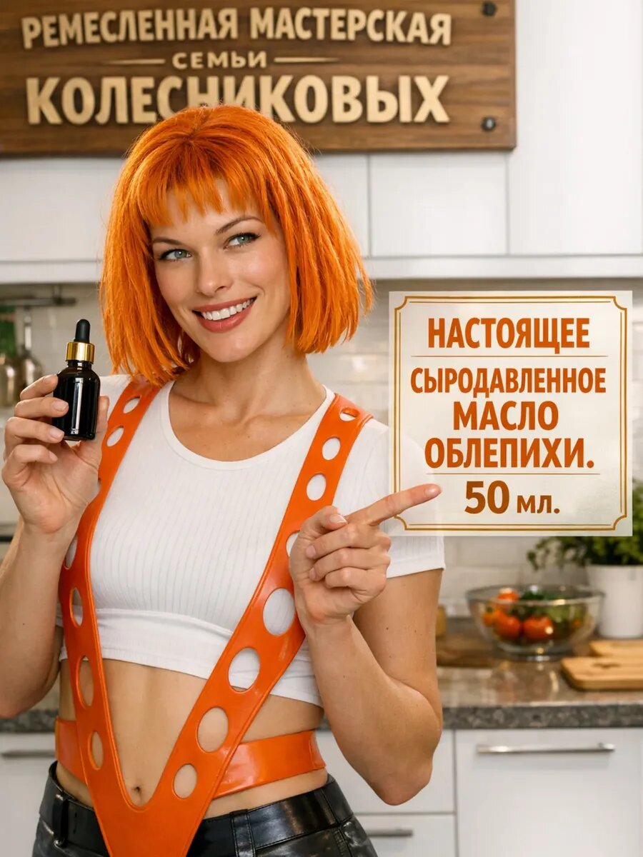 Настоящее сыродавленное облепиховое масло - 50 мл.