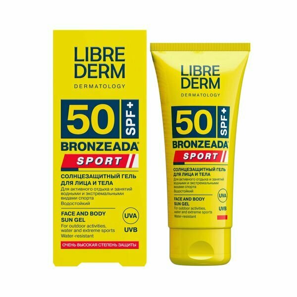 Гель cолнцезащитный для лица и тела SPF50 Sport Bronzeada Librederm/Либридерм туба 50мл