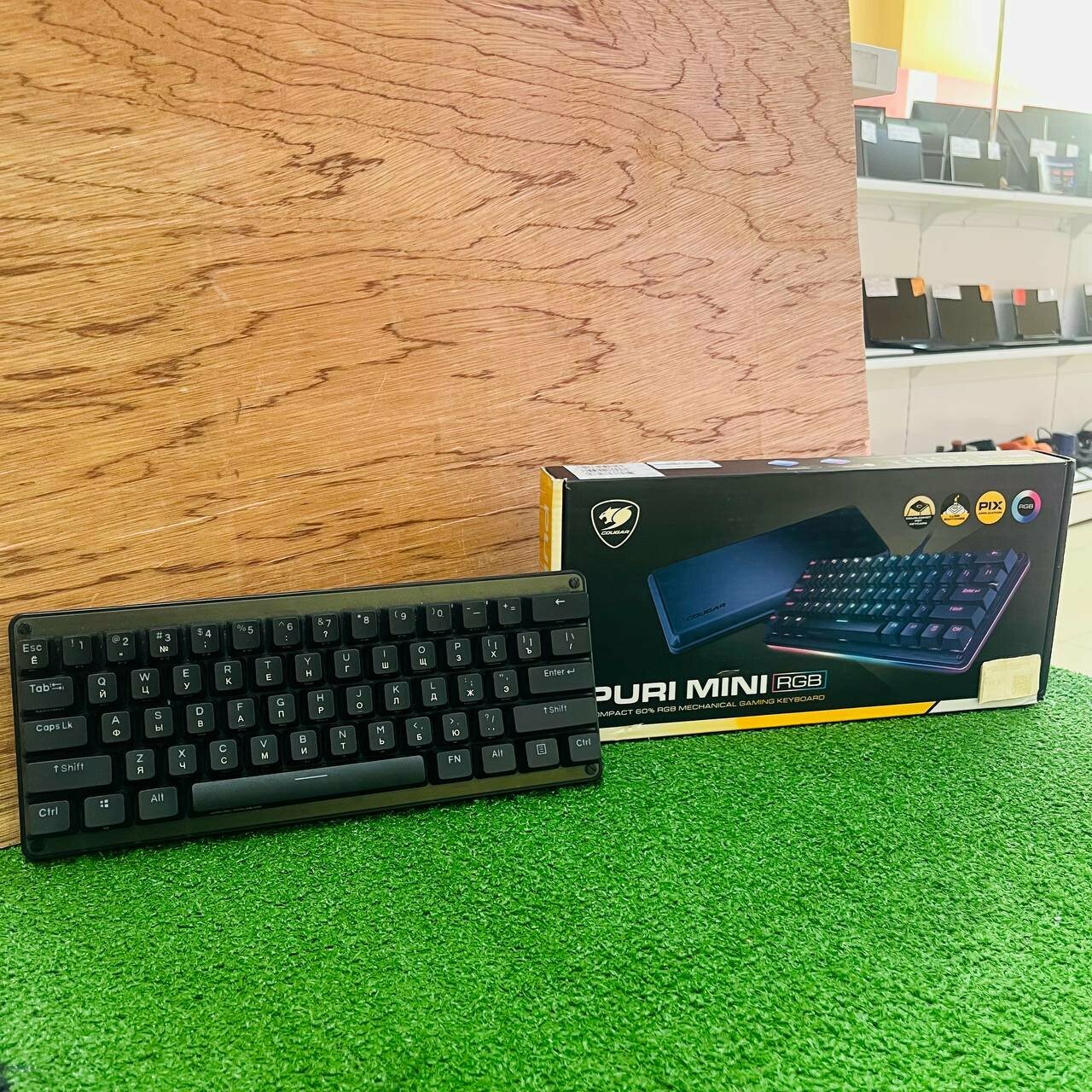 Клавиатура проводная Cougar Puri mini RGB, механическая Gateron Red, клавиш - 61, USB, черная