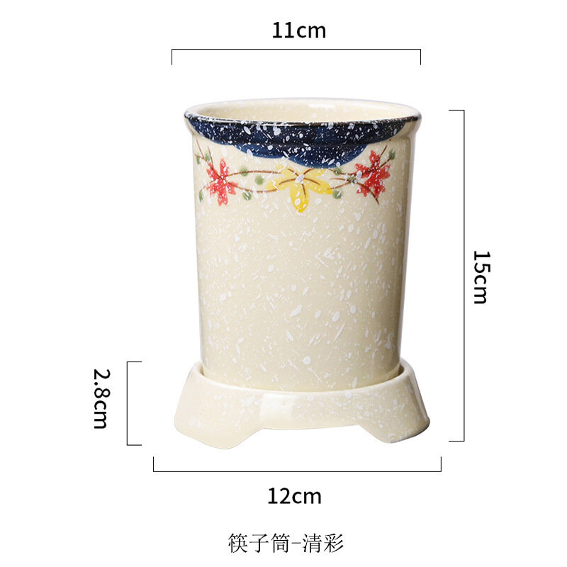 Керамическая подставка для палочек для еды, большая кухонная подставка для палочек и ложек в японском стиле, ящик для хранения, дренажная подставка для палочек.