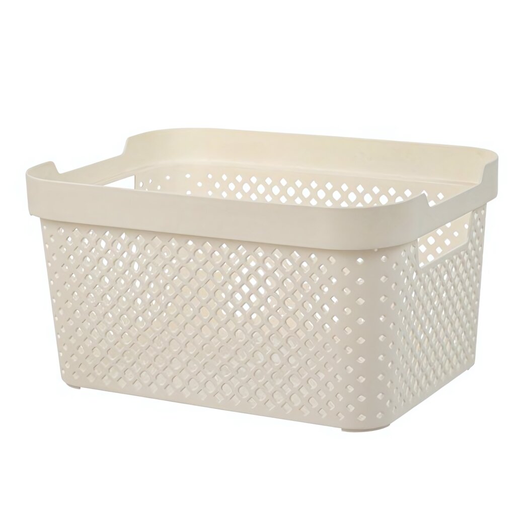 Корзина для хранения Plast Team STOCKHOLM 5 л, цвет молочный туман, пластиковая, с ручками