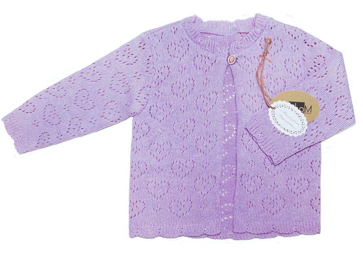 Кофта детская "PROVANS", размер 86-92, сиреневый, 50%шерсть/50%акрил