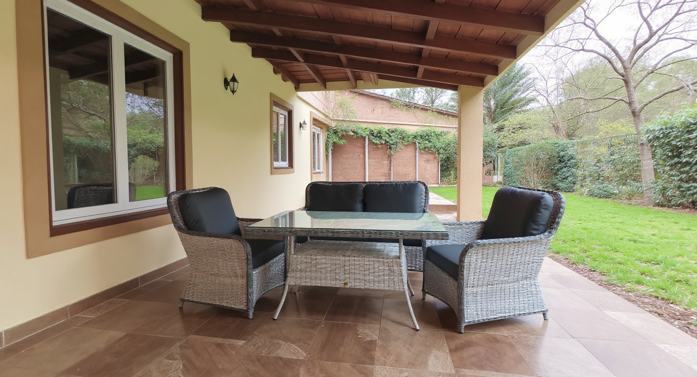 Комплект плетеной мебели Воллемия, искусственный ротанг, 5 персон, стол+диван+2 кресла, цвет Шиншилла