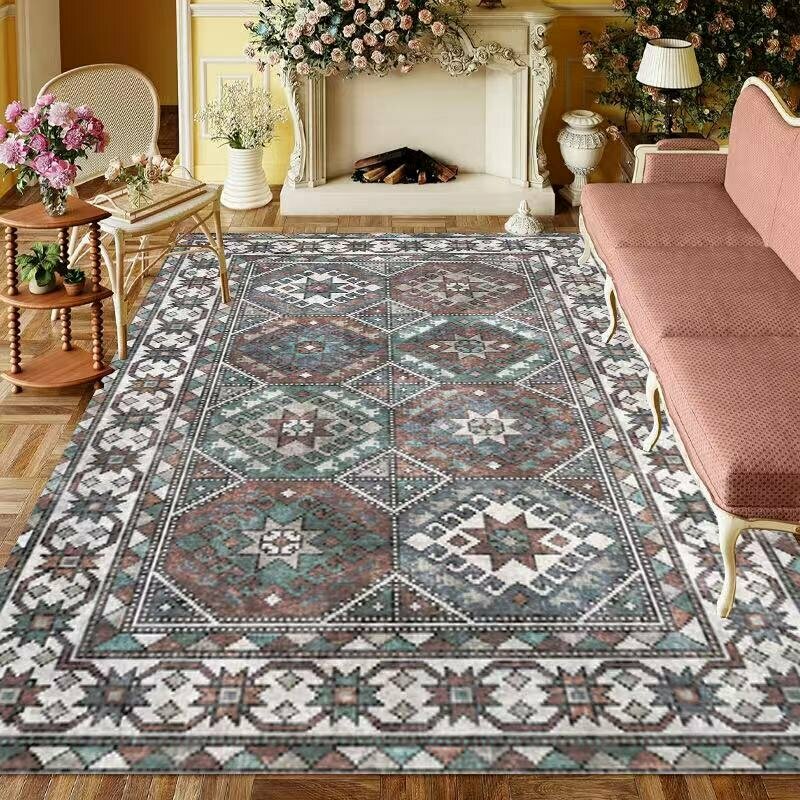 Марокканский уличный водонепроницаемый ворсистый ковер для украшения дома, коврик, 0.6m×0.9m