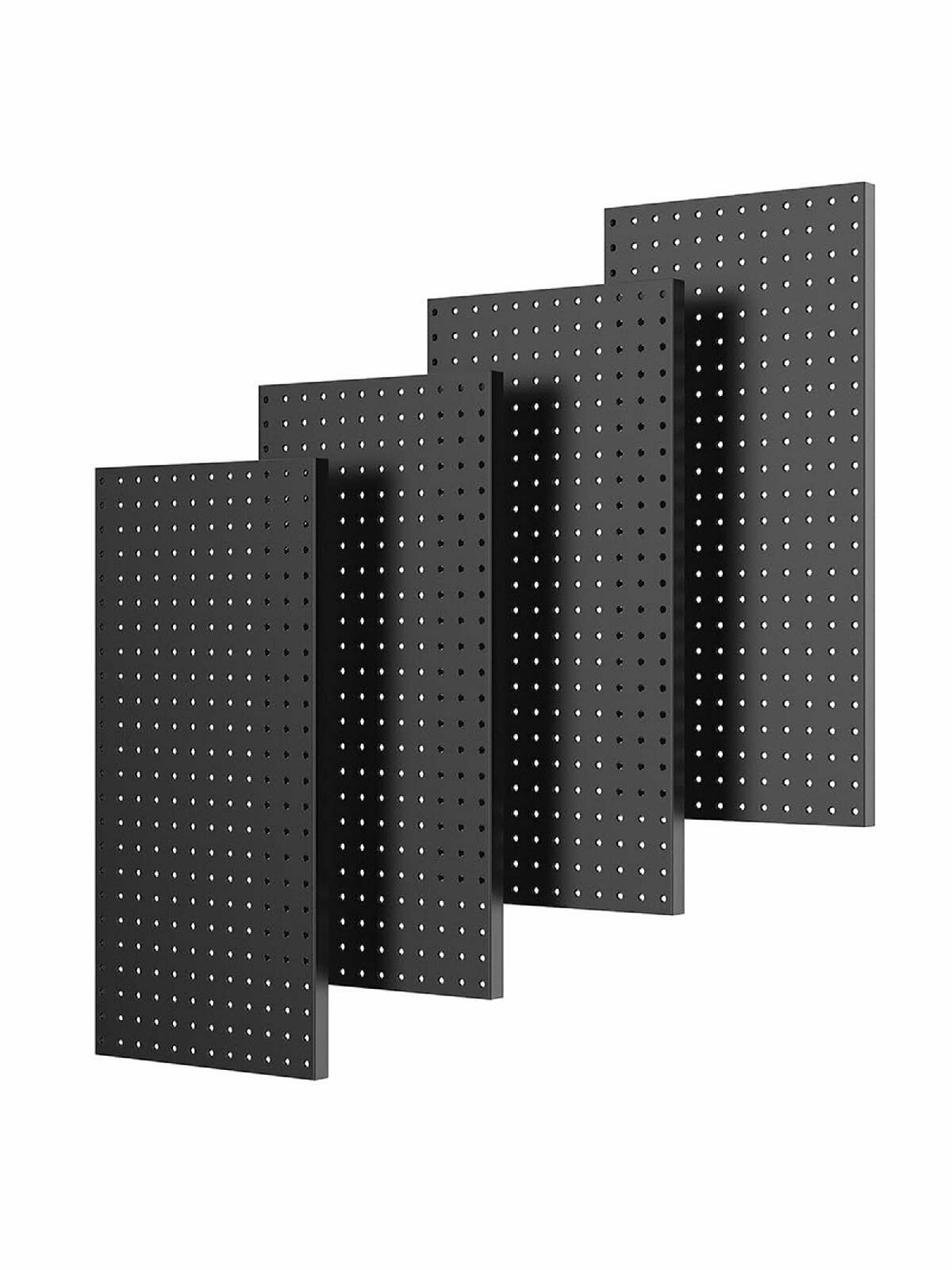 4 сверхмощных металлических перфорированных настенных панели для хранения инструментов в гараже, нержавеющие органайзеры