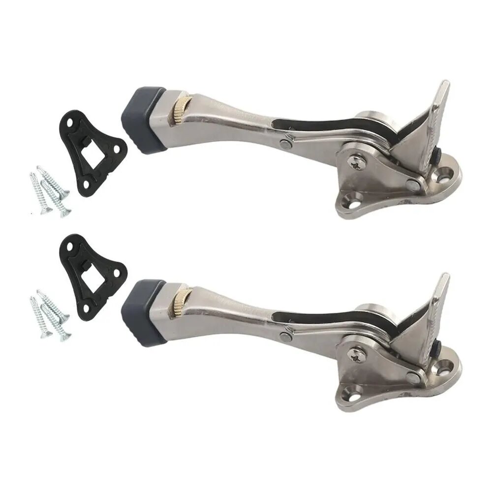 2 шт. Регулируемый фиксатор двери, защита стен, из цинкового сплава с резиновым наконечником, - Проволока с никелевой щеткой