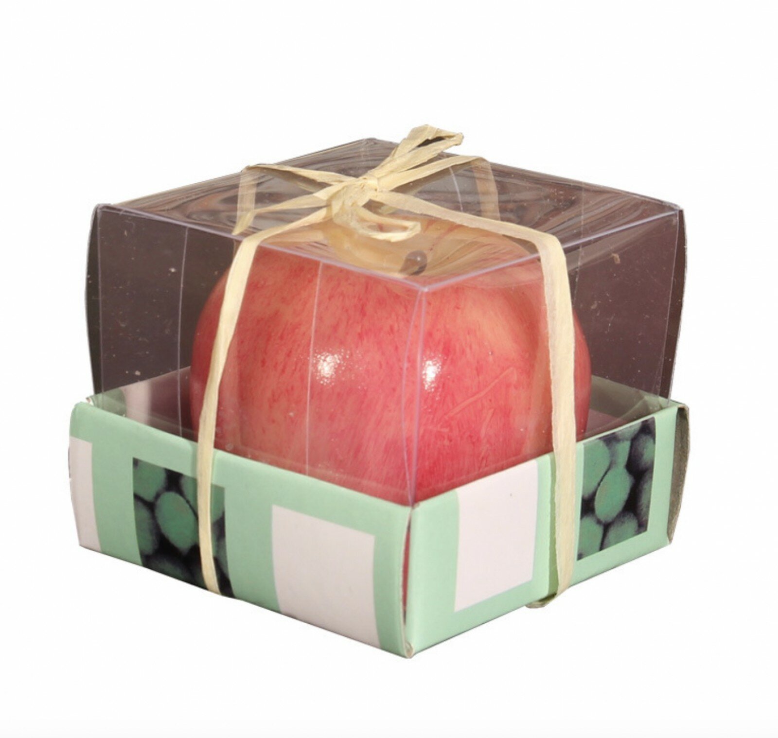 Декоративная свеча MyPads M154-175 в форме яблока, красная, подарочная упаковка