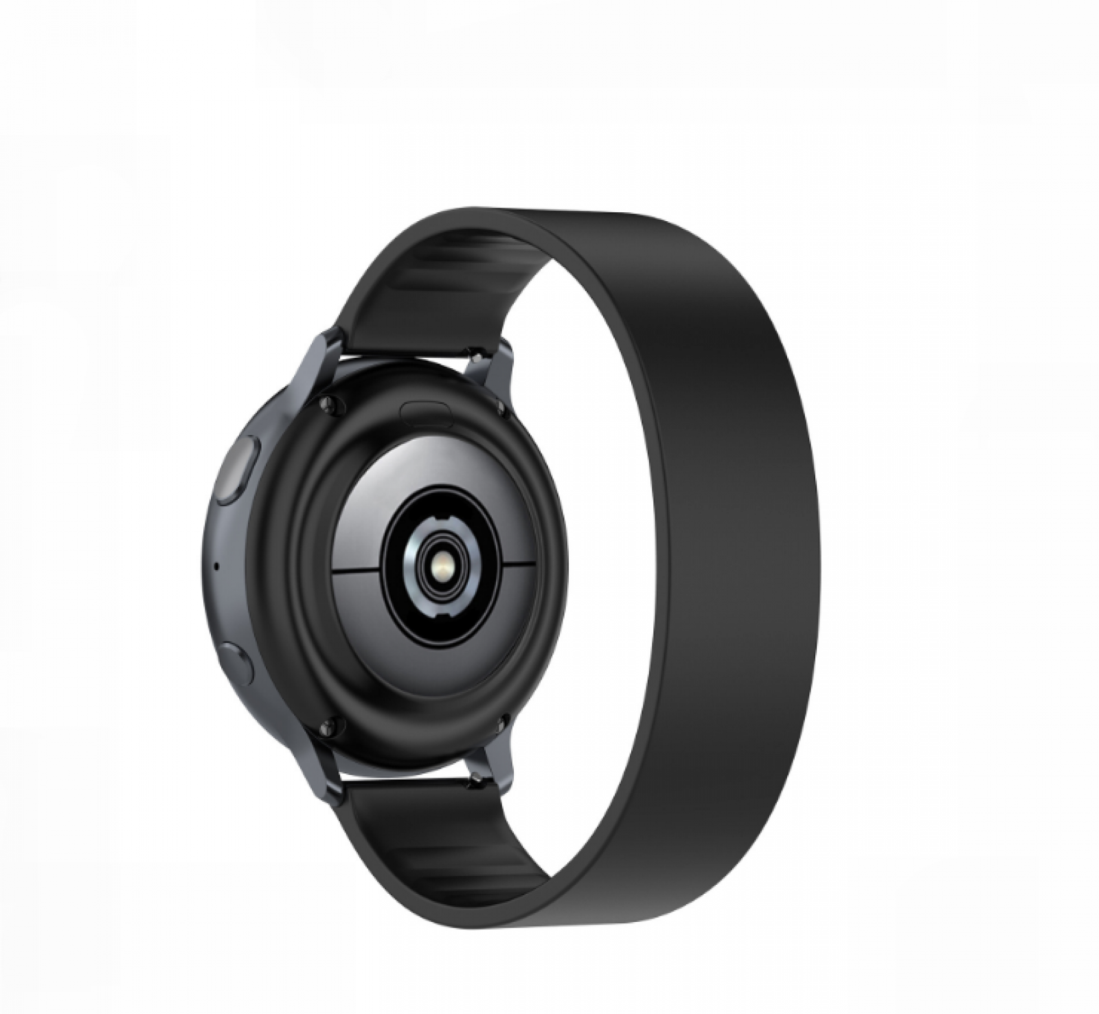 Сменный силиконовый ремешок MyPads для умных часов Garmin Venu 2S, черный, гипоаллергенный