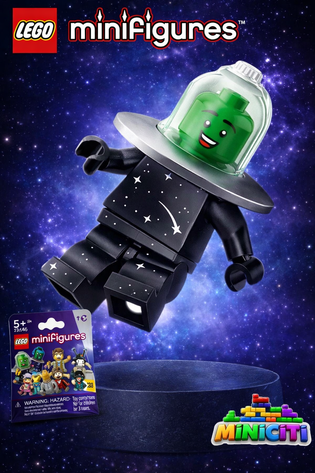 Минифигурка LEGO 71046-7 Парень - Летающая Тарелка Minifigures Серия 26