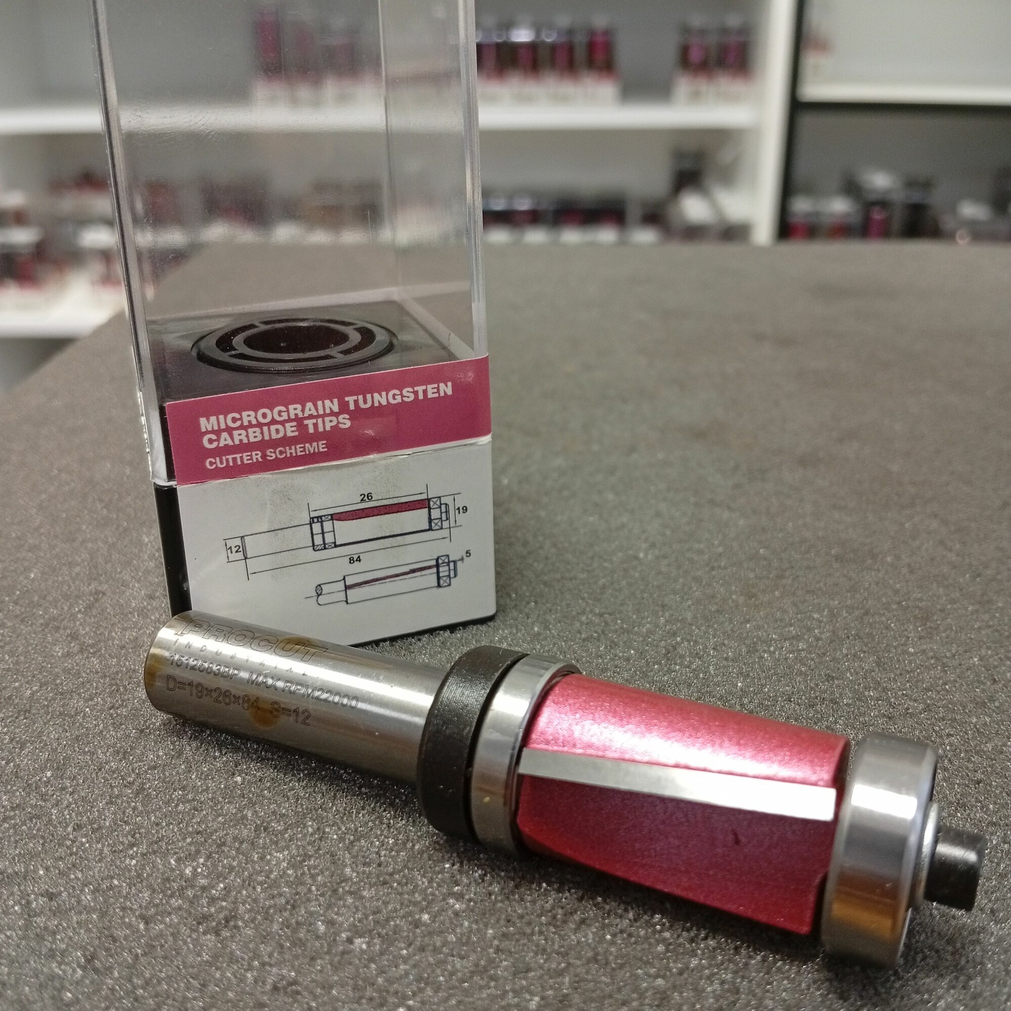 Фреза обгонная с лезвием под углом (нижний+верхний подшипник ) проф. серия Z 2 D 19.05x25.4x80 S 12 PROCUT