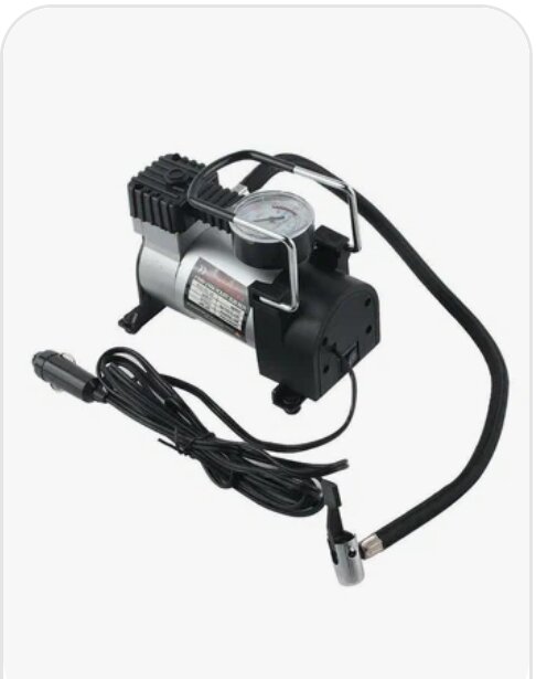 Компрессор автомобильный, 12V, 965 кПа, 35 л/мин, 35л, серебристый