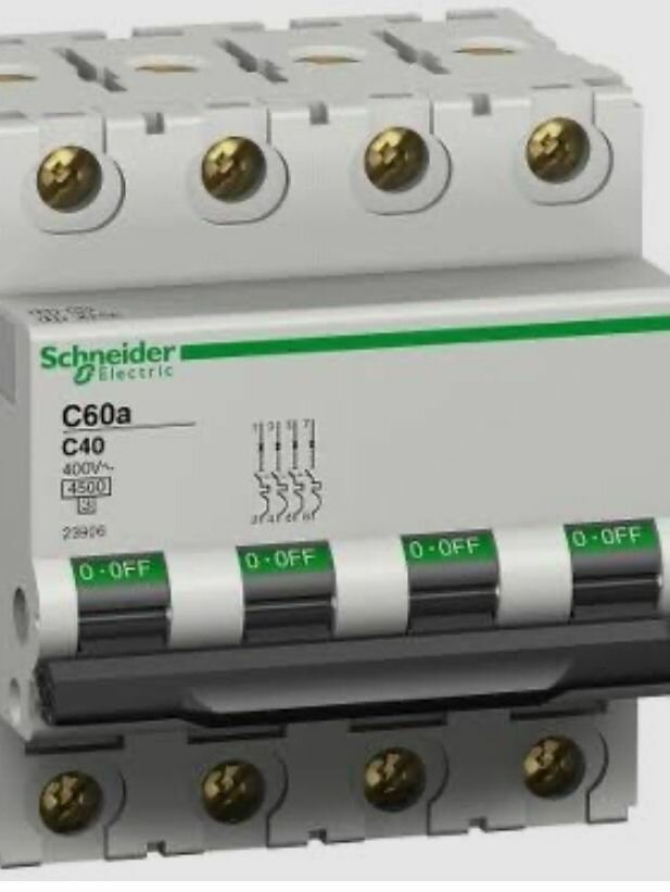 Автоматический выключатель Schneider Electric Multi9 C60A 4P 40А (C) 4.5кА