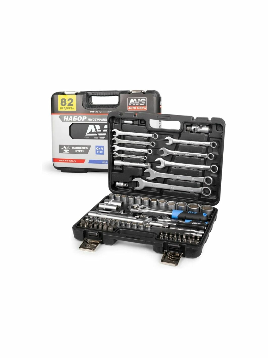 Набор инструмента универсальный 82 предмета 1/2", 1/4" AVS MASTER MTS-82