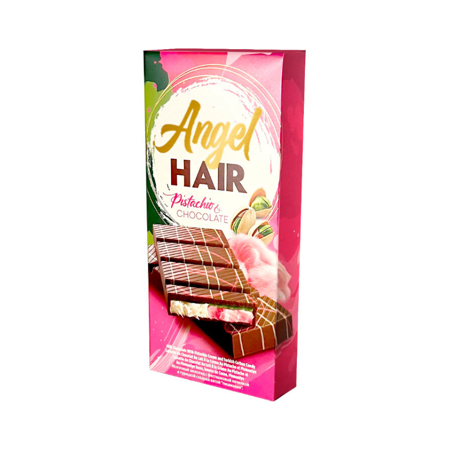 Шоколад ELVAN Angel Hair Молочный с фисташками и пишмание 150г