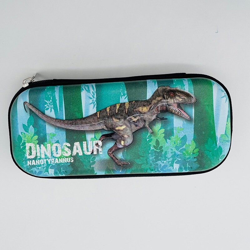 Канцелярский пенал Xigua Taro 3D Night Light для мальчиков младших классов, трехслойный, большой вместимости, с изображением динозавра, из ЭВА.