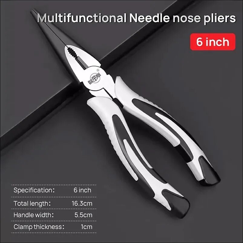 6-дюймовые плоскогубцы с острым концом для электриков, 1 шт.
