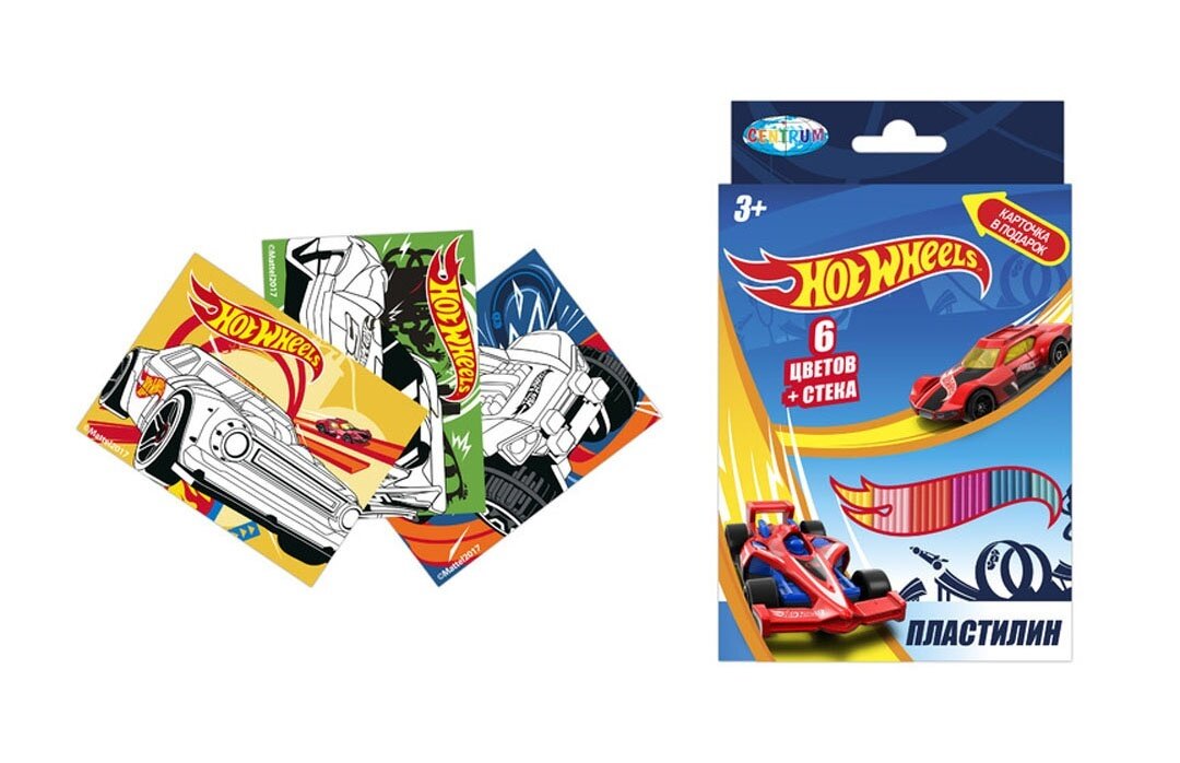 Пластилин Centrum 6 цветов, Hot Wheels (88618)