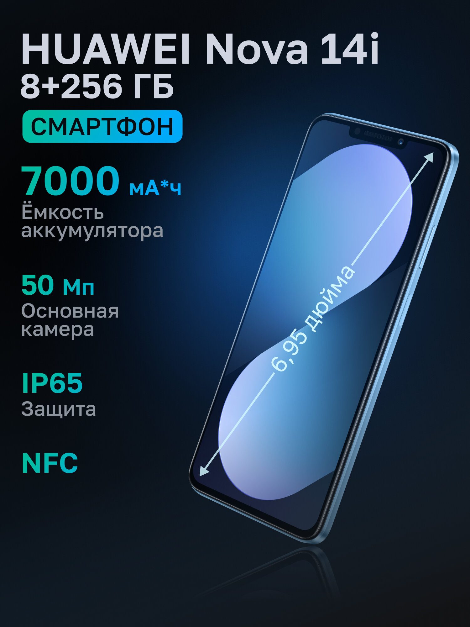 Смартфон Huawei NOVA 14i 8+256GB STG-LX2 синий