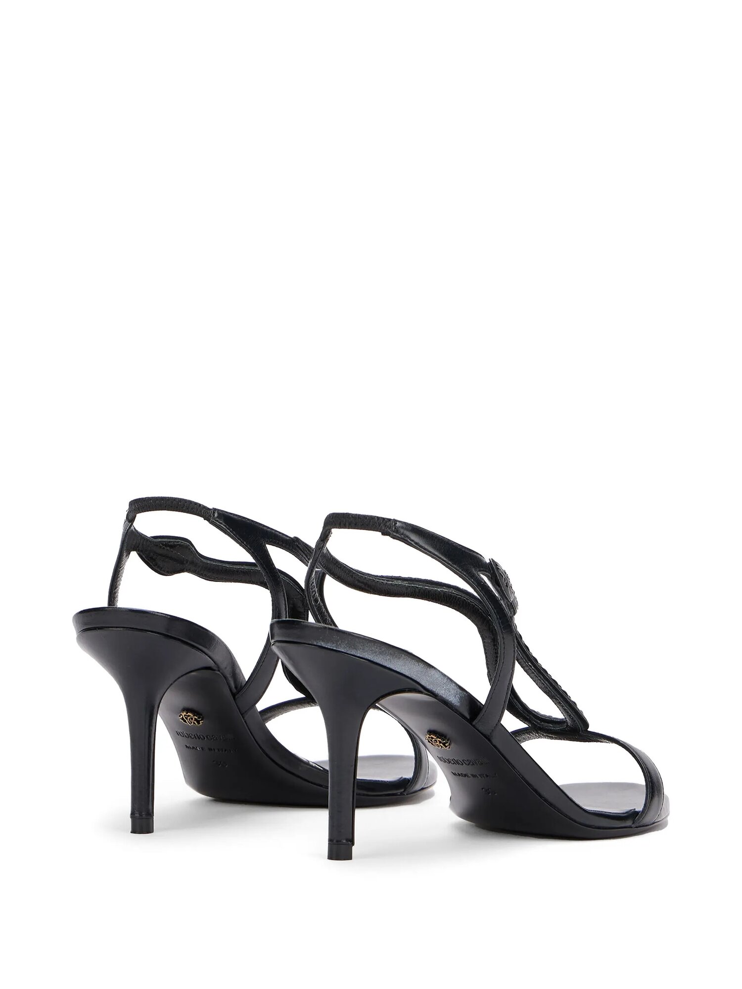 Босоножки Roberto Cavalli T-strap sandals, размер 40, черный — фото 1